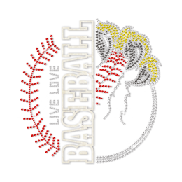 Baseball Love ISS Show Hotfix Rhinestone Transfer - CSTOWN