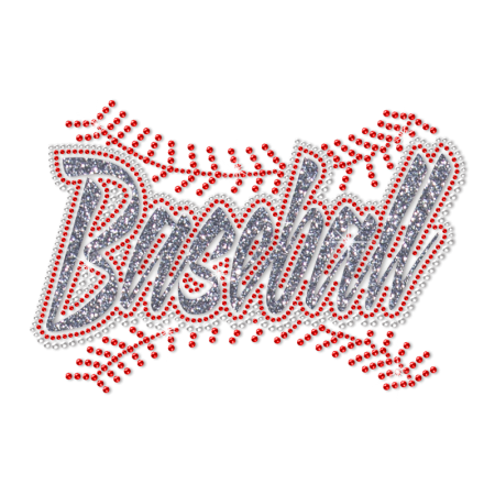 Baseball Rhinestone Glitter Hotfix Transfer - CSTOWN