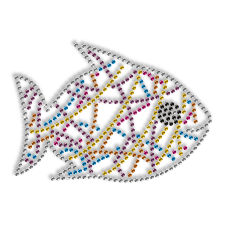 Colorful Rhinestone Fish Iron on Transfer Pattern for Clothes - CSTOWN