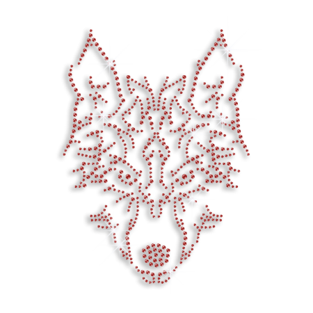 Ruby Wolf Iron on Rhinestone Transfer for Men - CSTOWN