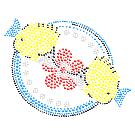 Colorful Fish Iron on Rhinestone Design - CSTOWN