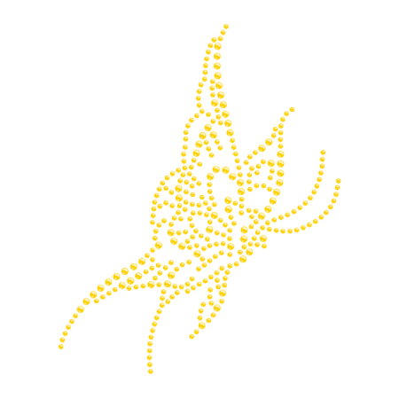 Yellow Butterfly Hotfix Diamante Transfer Pattern - CSTOWN