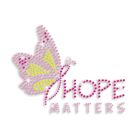 Beautiful Butterfly Hope Matters Iron on Rhinestone Transfer - CSTOWN