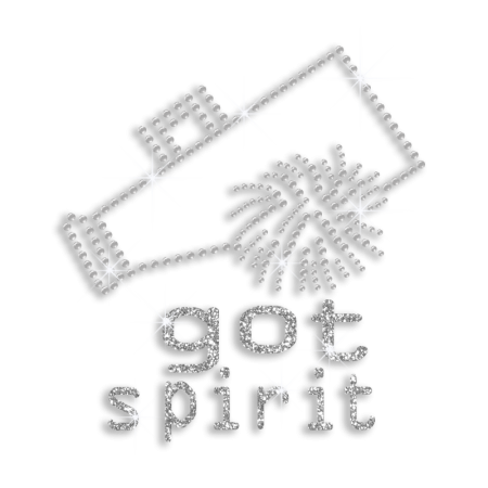 Crystal Got Spirit Cheerleading Rhinestone Glitter Iron on Transfer ...