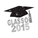 Glittering Class of 2015 Iron on Rhinestone Transfer Decal - CSTOWN