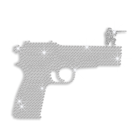 Cool Crystal Gun Iron on Sequin Transfers for Man - CSTOWN