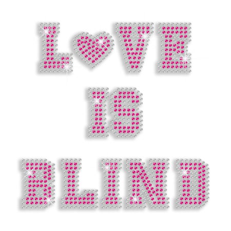 Pink Bling Love Is Blind Iron-on Rhinestone Transfer - CSTOWN