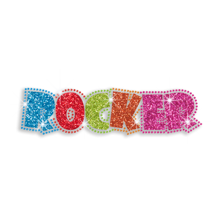 Colorful Cute Rocker Iron-on Glitter Rhinestone Transfer - CSTOWN