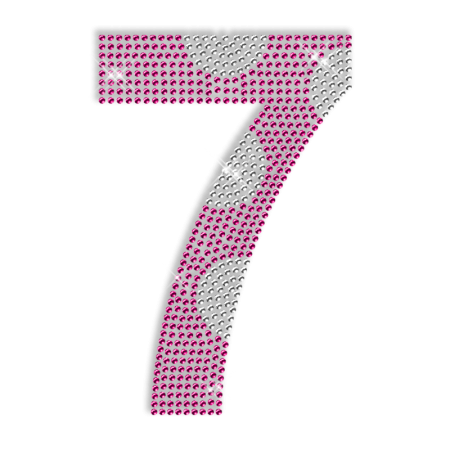 Rhinestone Custom Iron on Number Motif - CSTOWN