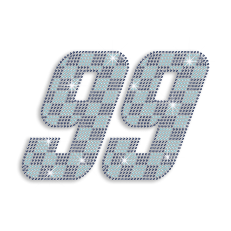 Big Number 99 Iron-on Rhinestone Transfer Design - CSTOWN