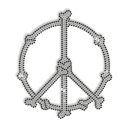 Hotfix Bones Strass Peace Sign Motif Pattern - CSTOWN