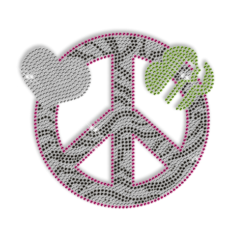 Bling Peace Sign Iron on Transfer Motif - CSTOWN