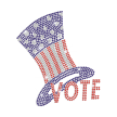 Bling American Presidential Vote Iron on Rhinestone Transfer Decal - CSTOWN