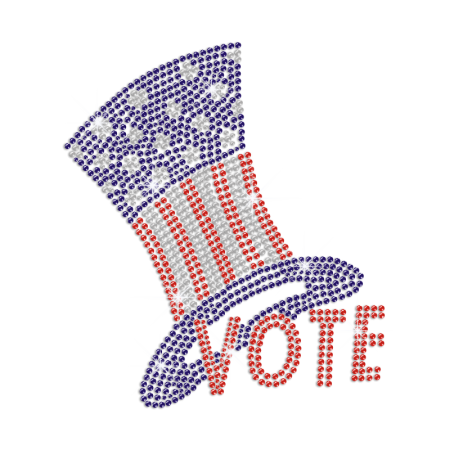 Bling American Presidential Vote Iron on Rhinestone Transfer Decal - CSTOWN