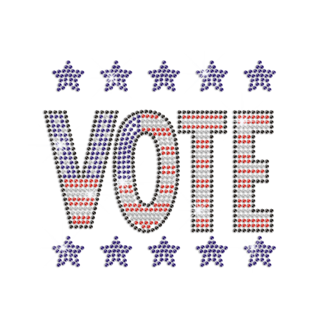 Sparkling Vote for American President Iron on Rhinestone Transfer Decal ...