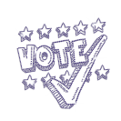 Royal Blue Vote Iron on Rhinestone Transfer Decal - CSTOWN