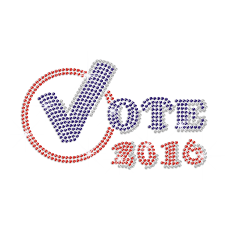 Wholesale 2016 Vote Iron on Rhinestone Transfer Motif - CSTOWN