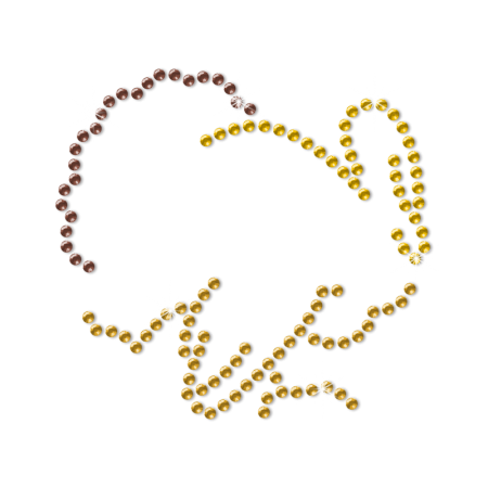 Stick Figure of Thanksgiving Turkey Rhinestone Design - CSTOWN