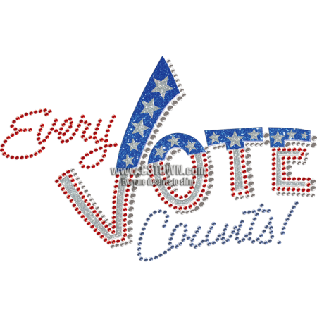 Fashion 2020 America Vote Rhinestone Iron on Transfer - CSTOWN
