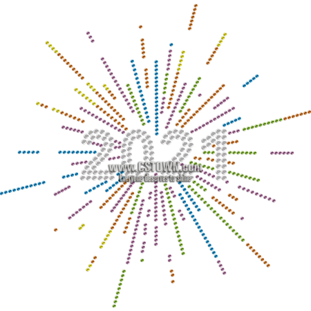 Colorful Firework 2021 Rhinestone Iron On Transfer - CSTOWN