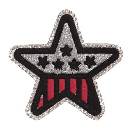 Fabric Surface Star Patch with Glitter and Rhinestones - CSTOWN