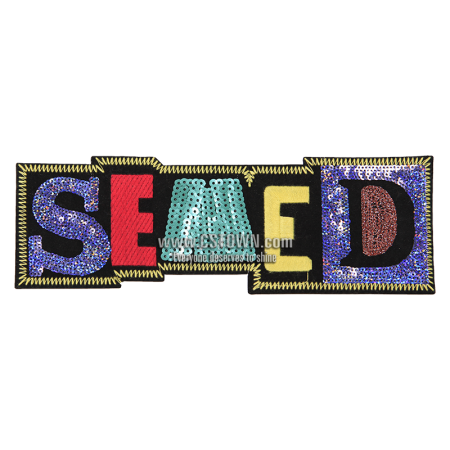 Stylish Letter Embroidery Patch Sequin Patch - CSTOWN
