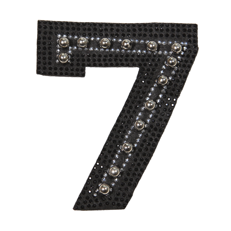 Black Seven Number Themed Applique Patch - CSTOWN