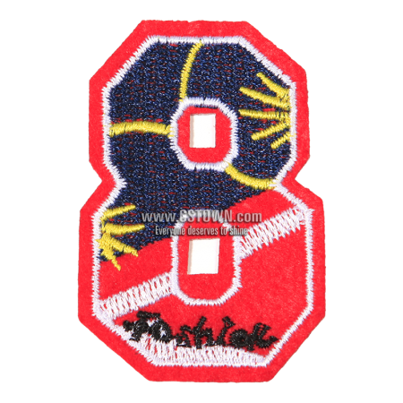 Number Eight Embroidery Applique Patch - CSTOWN