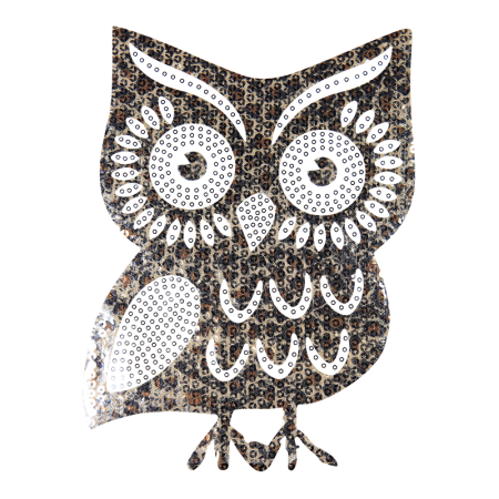 Large Sequin Vivid Owl Patch - CSTOWN
