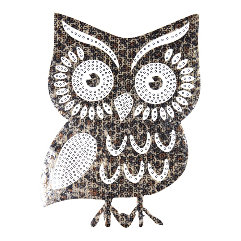 Large Sequin Vivid Owl Patch - CSTOWN